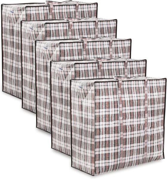 Large Laundry Bags with Zips Pack of 5 Strong Reusable Storage Bags fo ...